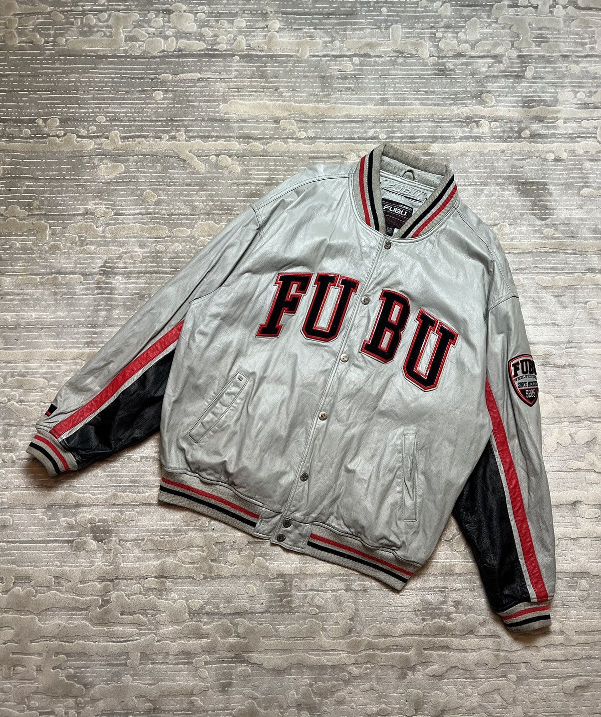 Fubu × Vintage Fubu vintage rare leather rap jacket 90 80 streetwear | Grailed