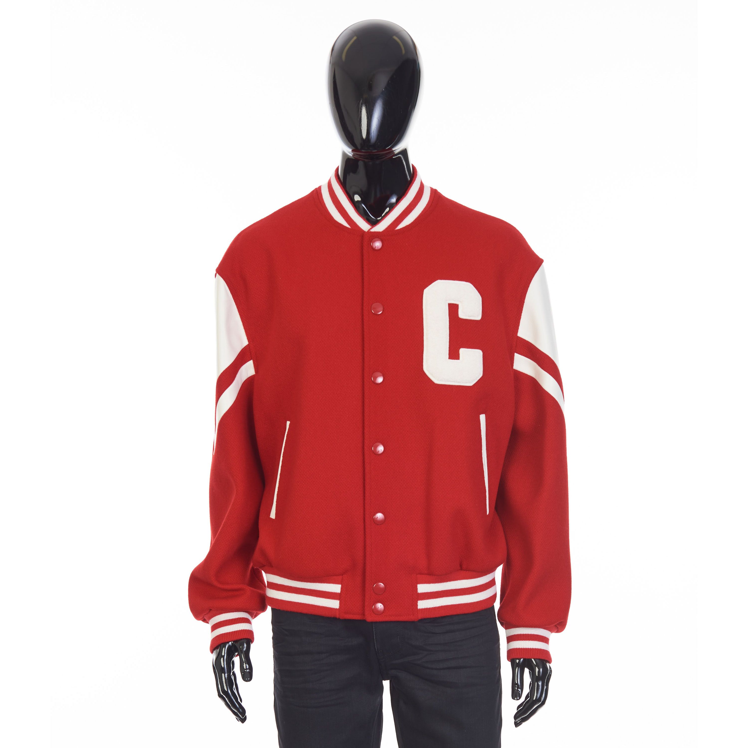 Celine Jackson Teddy Jacket Textured Wool, C Patch, Leather Details ...