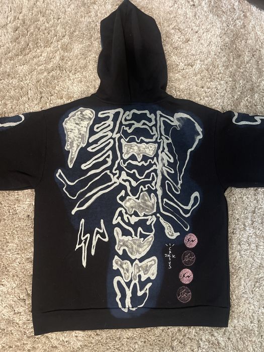 Travis Scott Travis Scott Skeleton Graffiti Full Zip Hoodie | Grailed