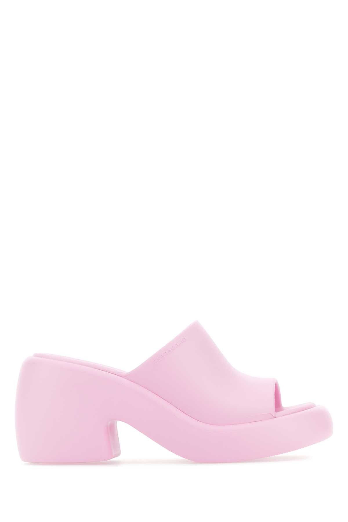 Salvatore Ferragamo Pastel Pink Rubber Mules | Grailed