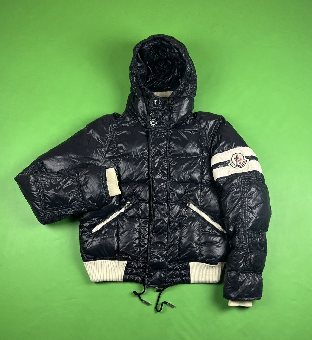 Moncler Moncler Leon Big Logo Nylon Down Puffer Bomber Jacket | Grailed