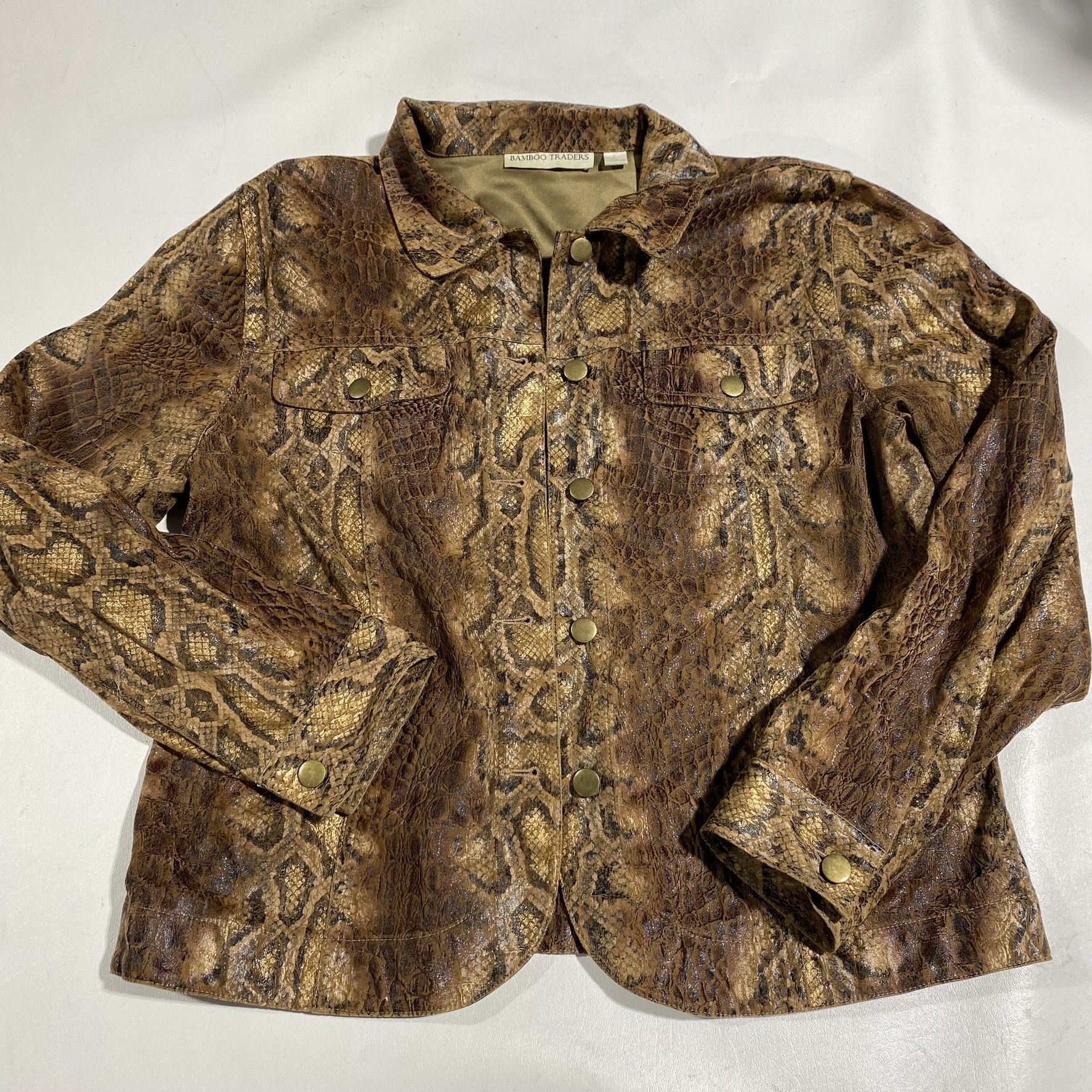 Vintage 80's 90's Vintage Snake Print Jacket Trucker Style | Grailed