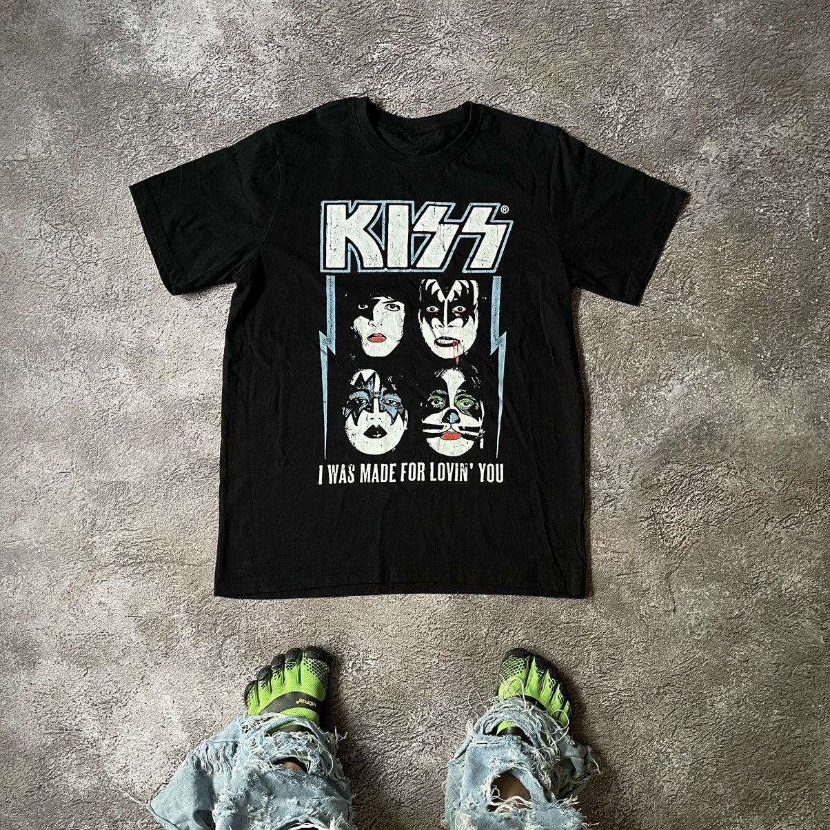 Band Tees × Streetwear × Vintage Vintage Y2K KISS ABSTRACT CREEPY FACE ANGRY HORROR SKELETON ...