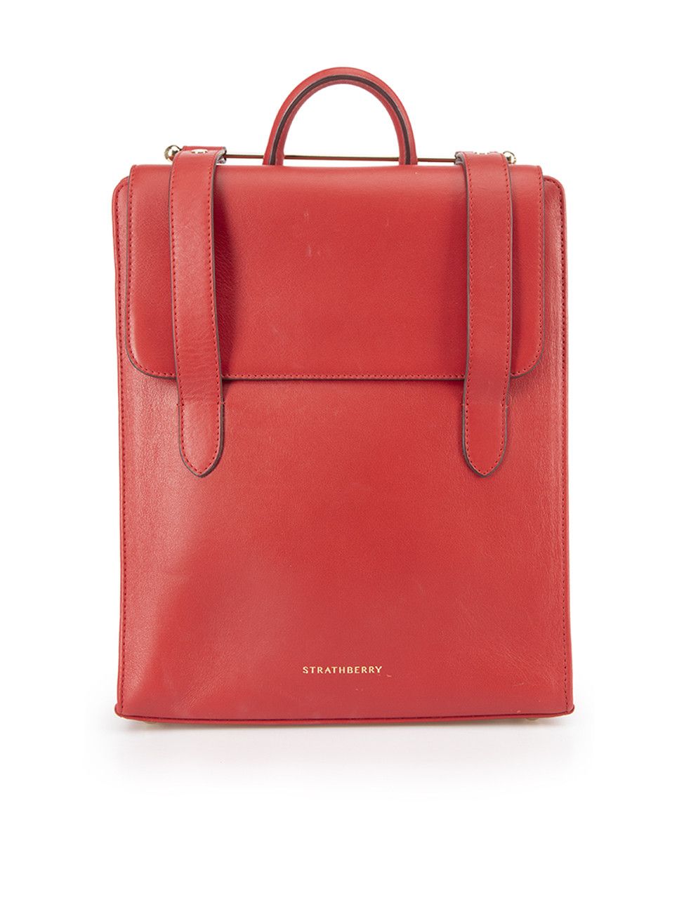 Strathberry Red Leather Backpack | Grailed