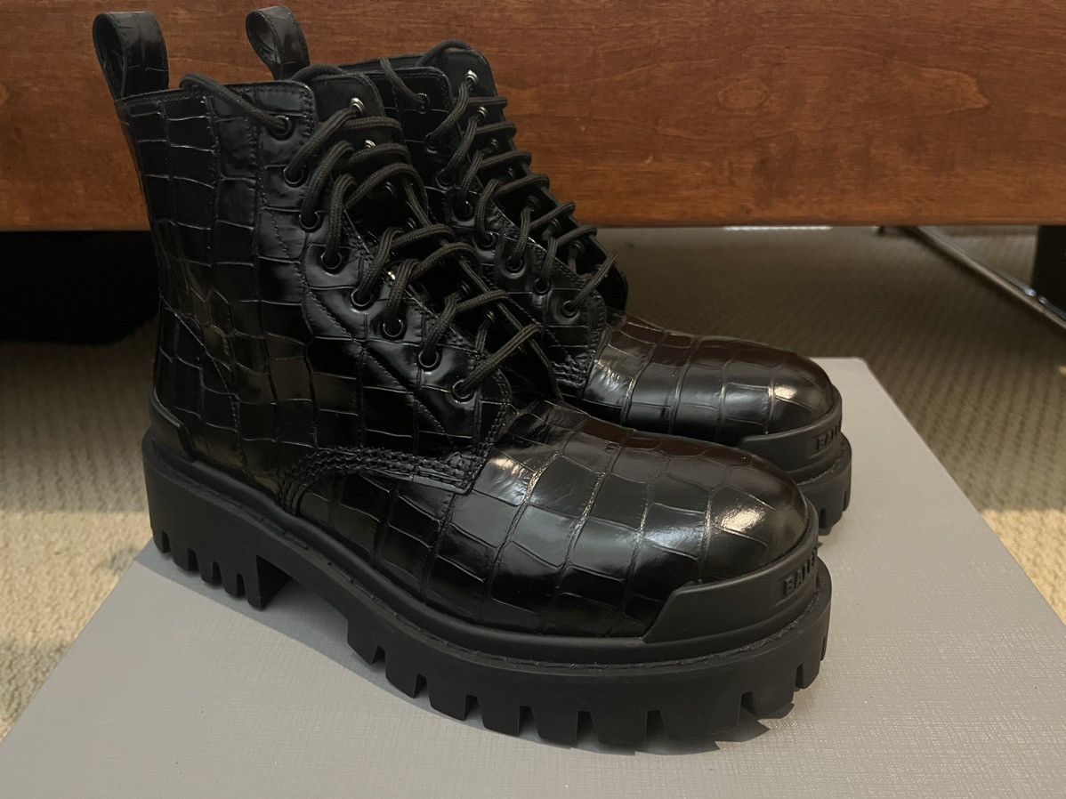 Balenciaga Balenciaga Croc Embossed Strike boot | Grailed