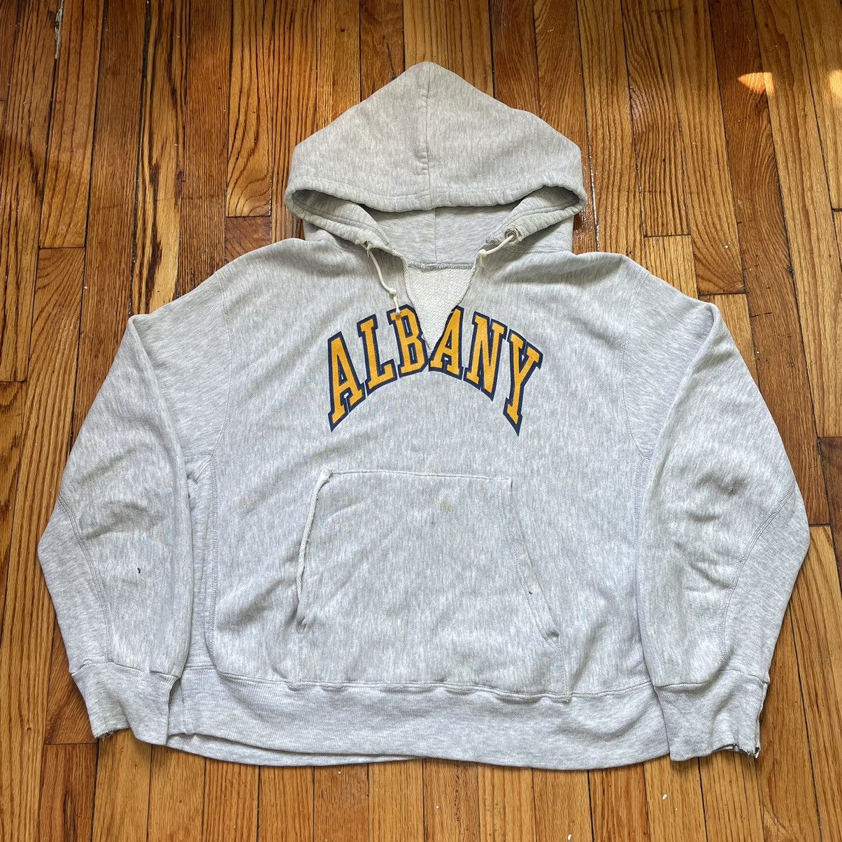 Vintage 1980s Reverse Weave Albany University Hoodie | Grailed