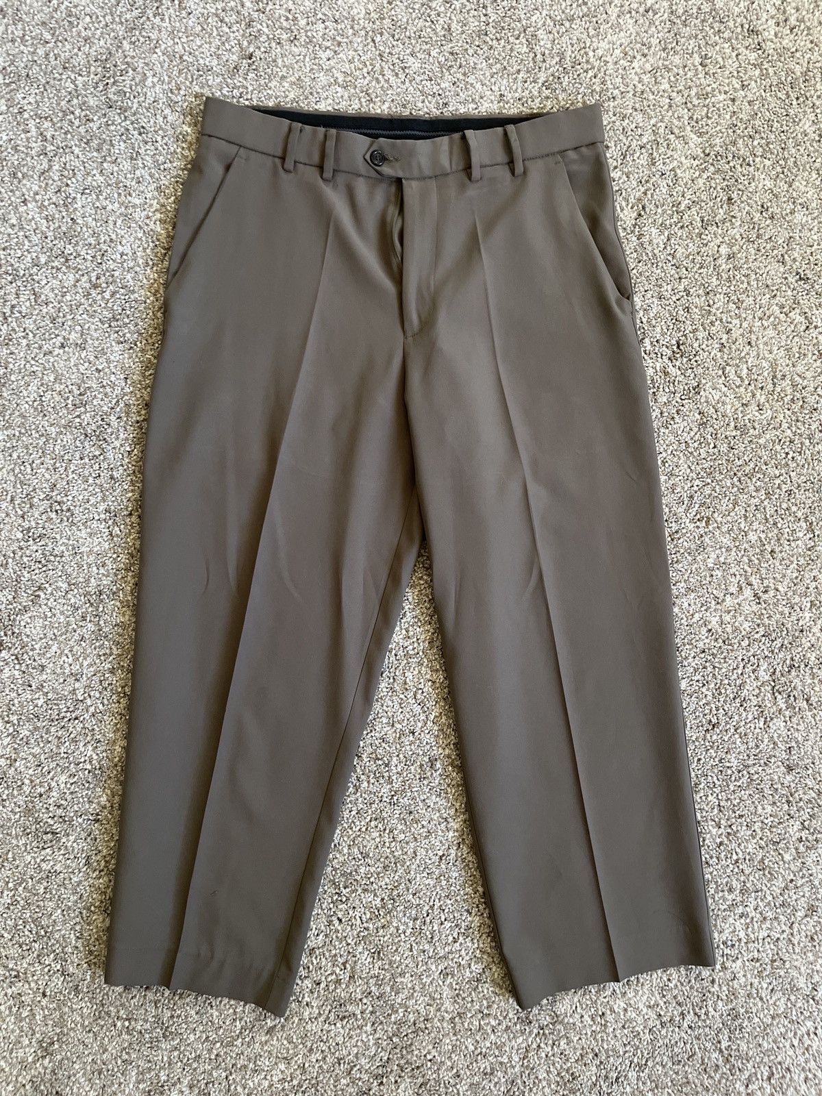 Vintage Olive Cropped Slacks | Grailed