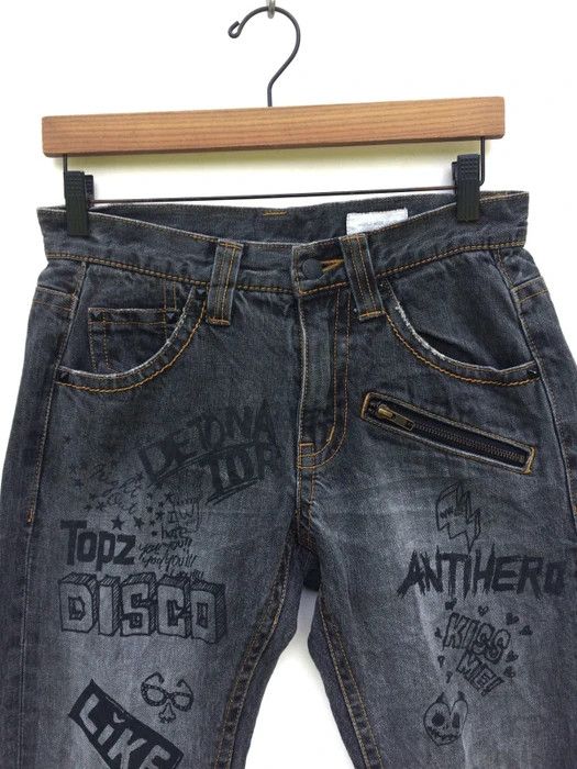 Distressed Denim World Wide Love! Punk Rock Design Handmade Denim Pant ...