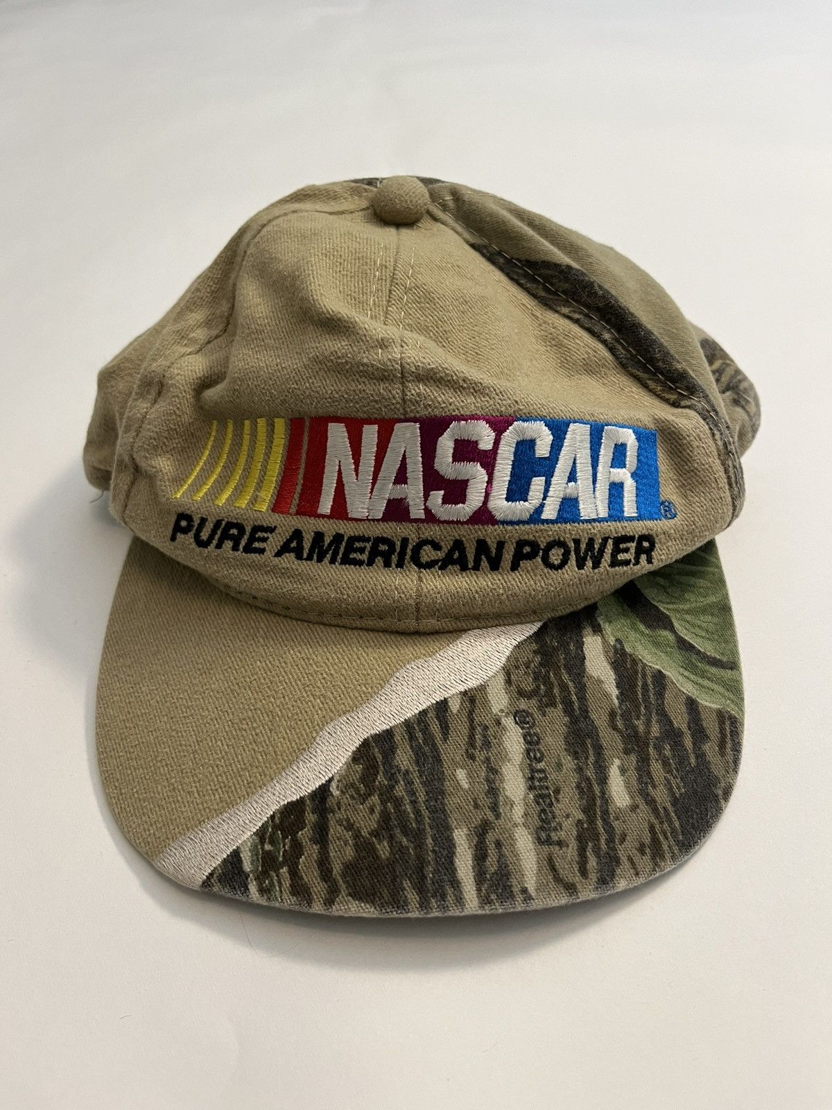 NASCAR × Streetwear × Vintage Y2k Tan/Camo Nascar Racing Cap | Grailed