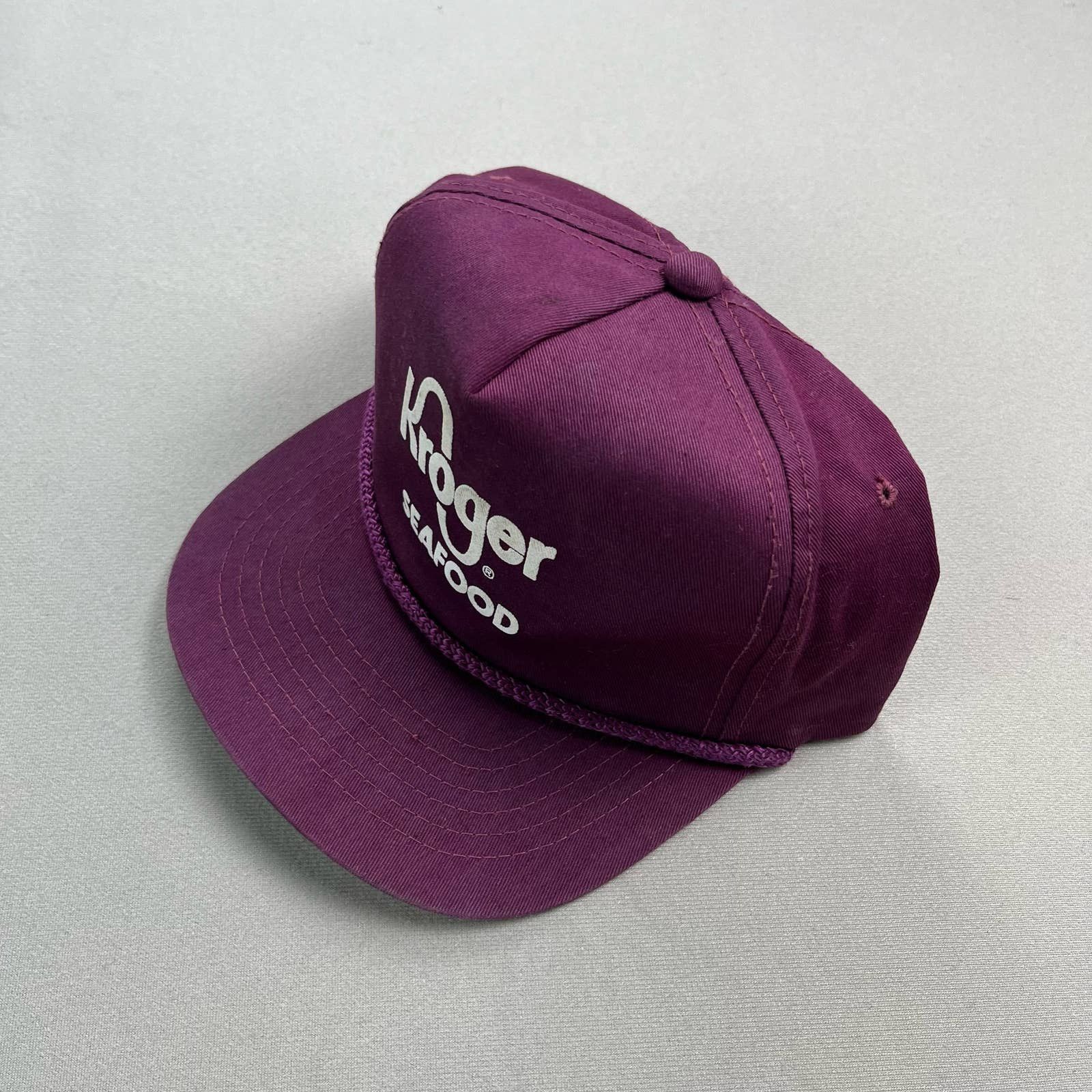Vintage Vintage Kroger Hat Snapback Burgundy Seafood Employee Work ...