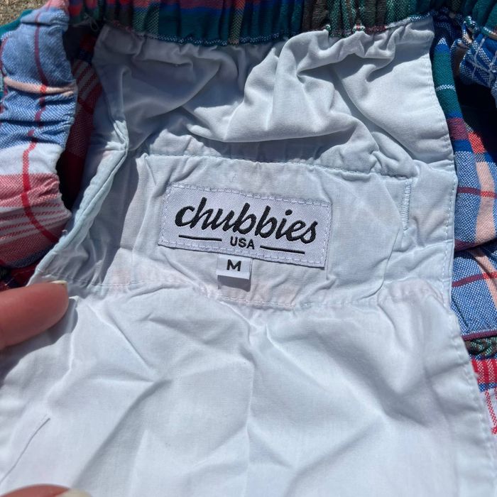 Chubbies Chubbies Blue Red Retro plaid 5" shorts elastic waist | Grailed