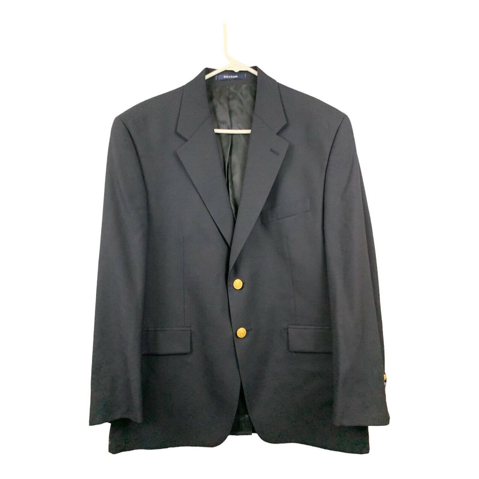 Polo Ralph Lauren Polo University Club Blazer 42S Blue Sport Coat Gold ...