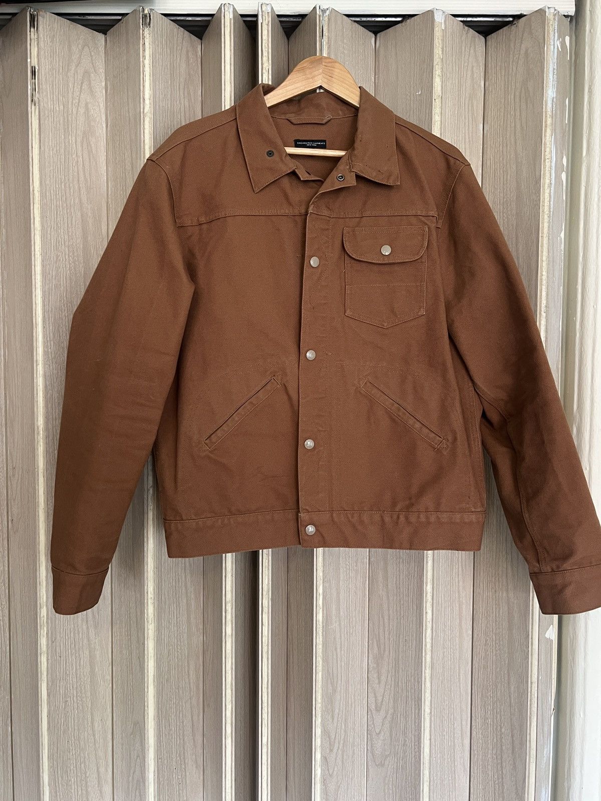Engineered Garments Engineered garments work jacket tan denim | Grailed