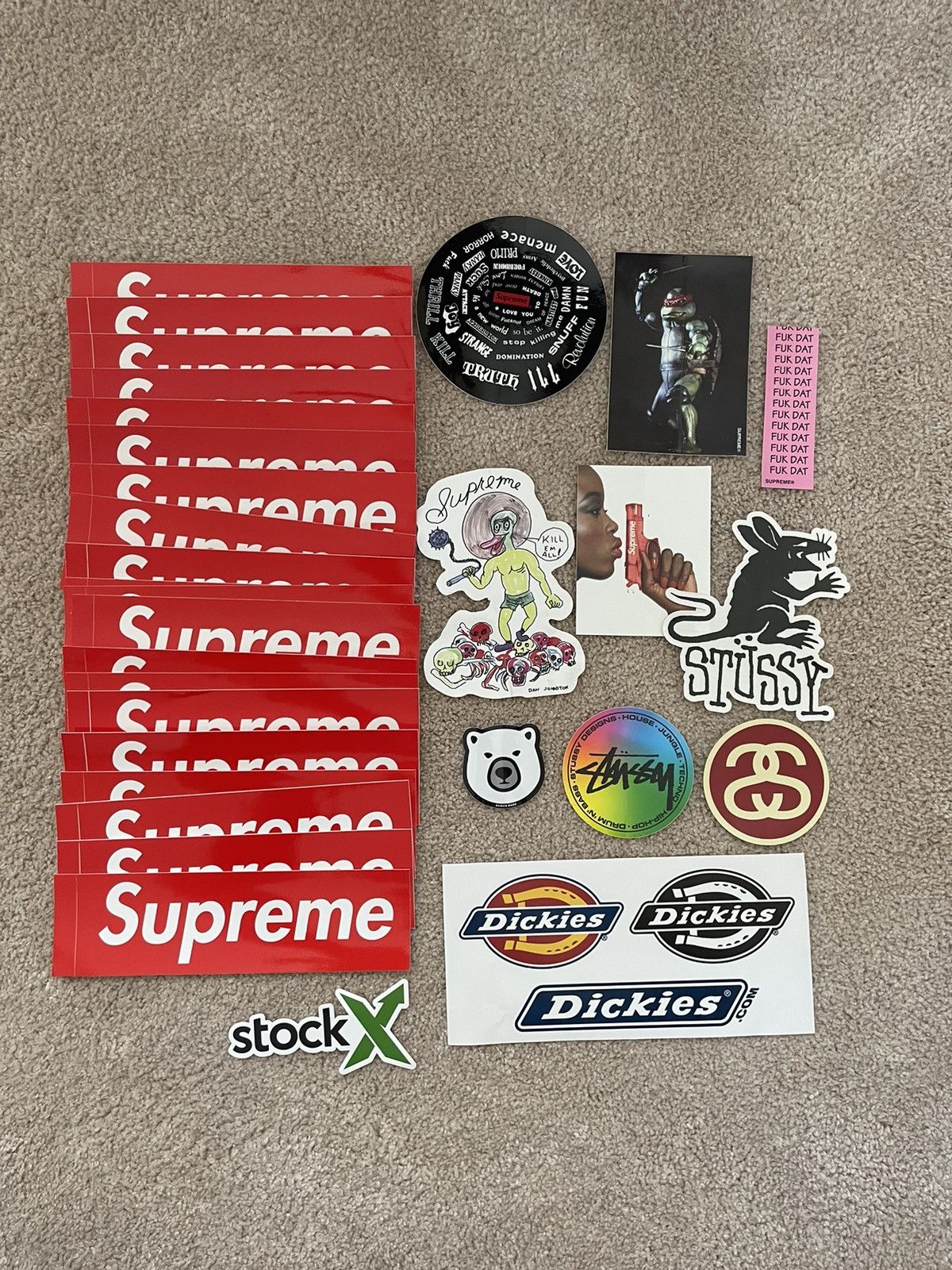 Streetwear × Stussy × Supreme Assorted Sticker Collection (supreme ...