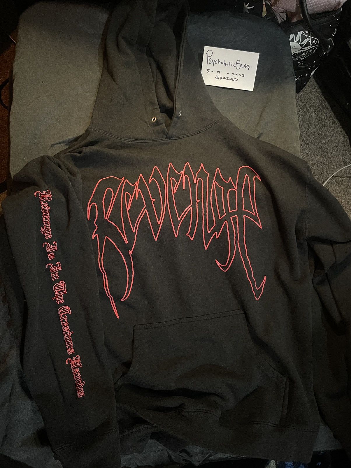Revenge × Streetwear Revenge Red Outline Hoodie | Grailed