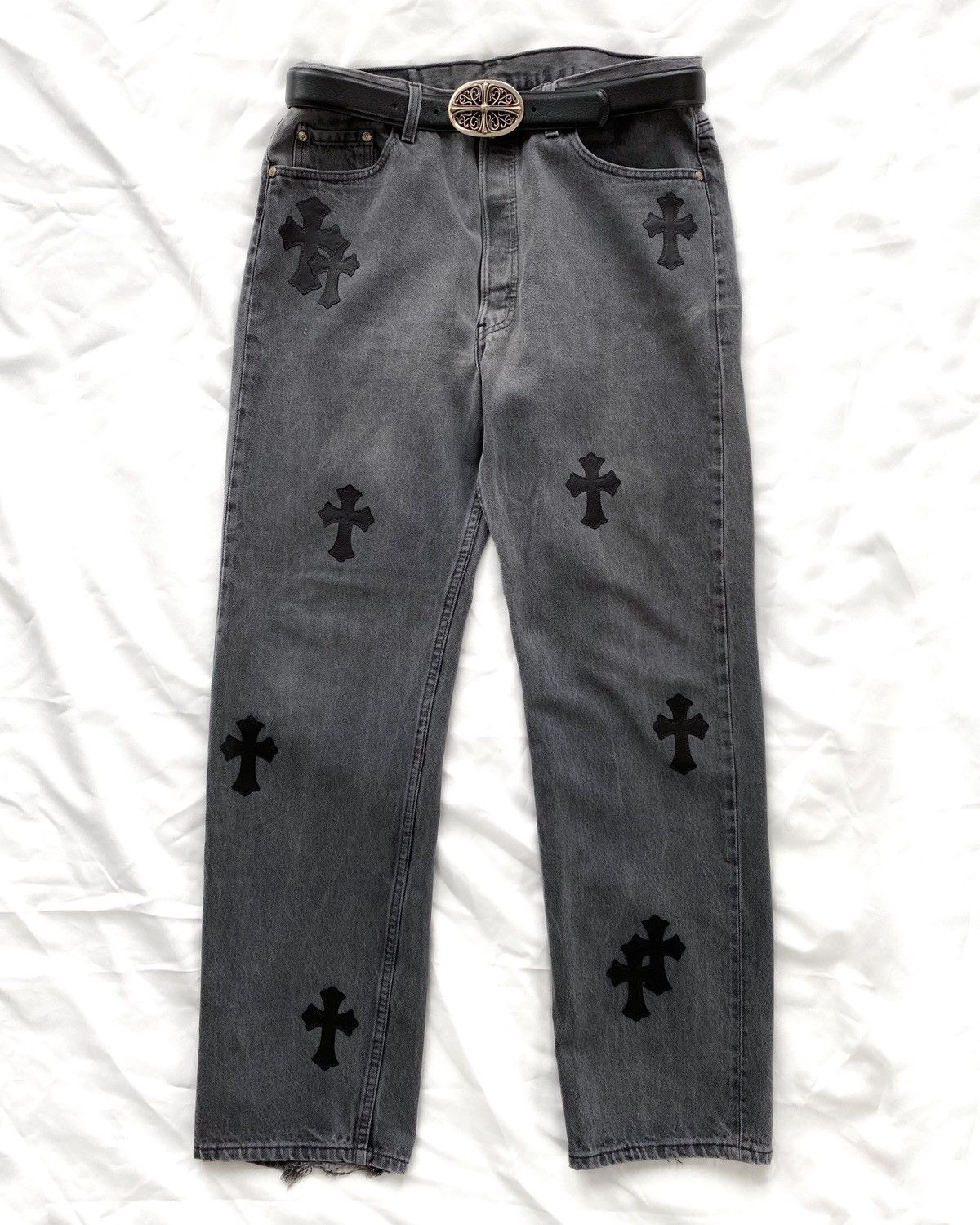 Chrome Hearts × Levi's CHROME HEARTS BLACK CROSS PATCH LEVIS JEANS ...