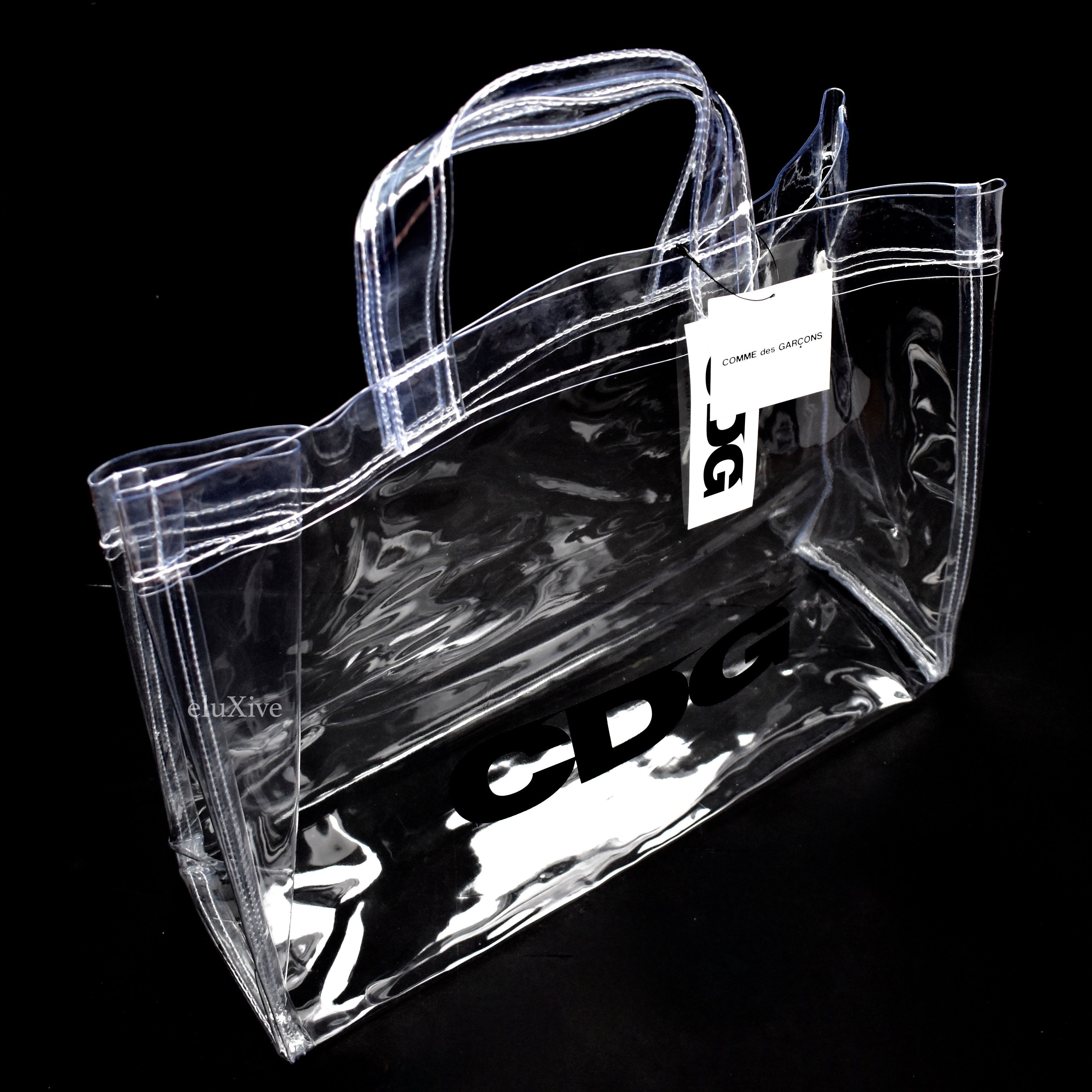 Comme des Garcons CDG Logo Clear Transparent Plastic PVC Vinyl Tote Bag ...
