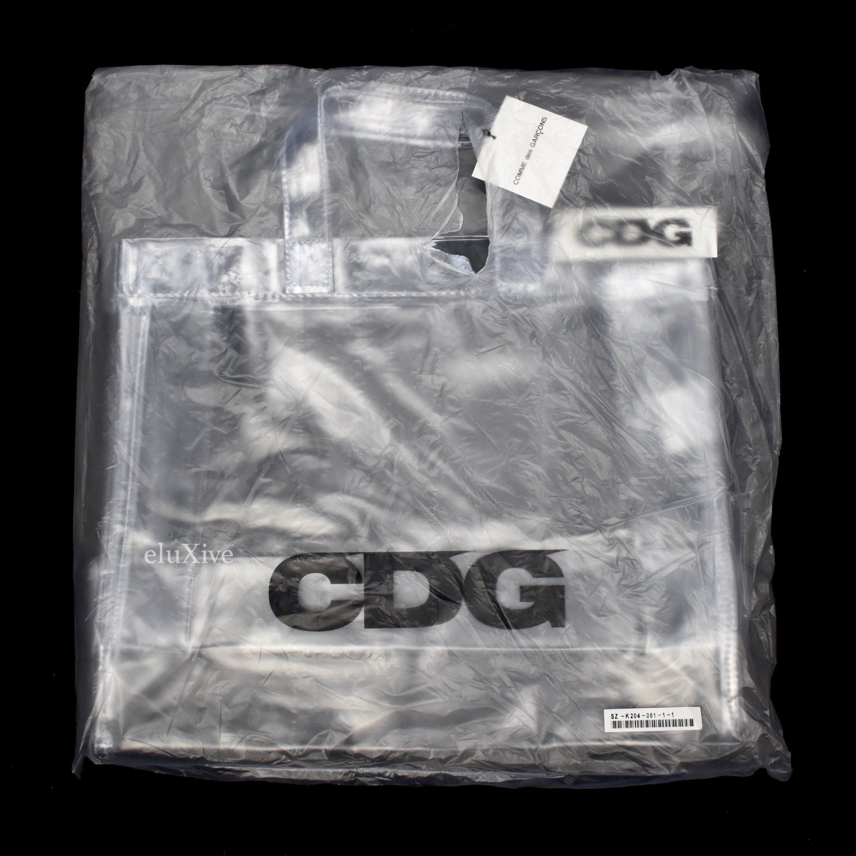 Comme des Garcons CDG Logo Clear Transparent Plastic PVC Vinyl Tote Bag ...
