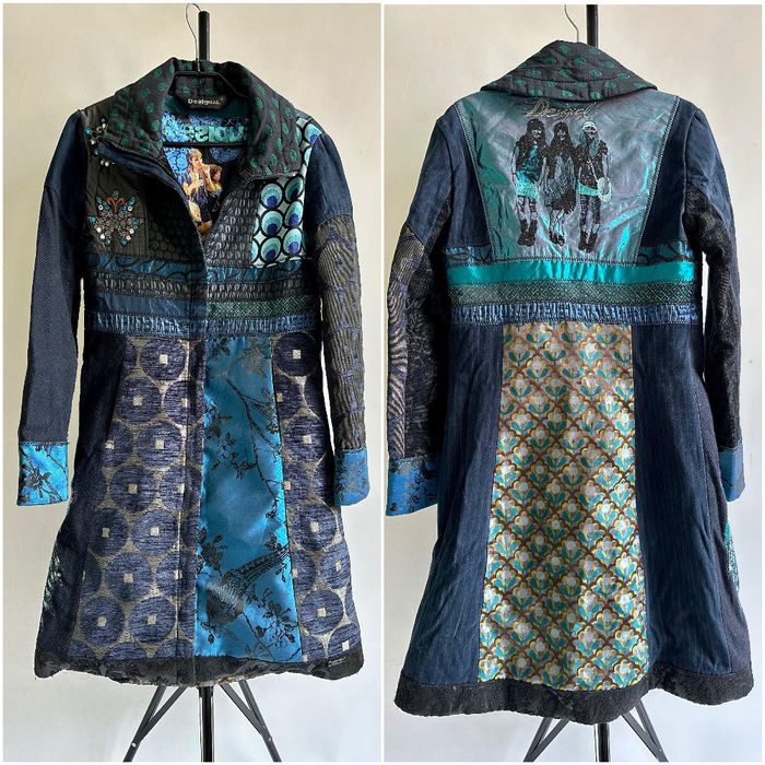 Desigual Desigual Patchwork Blue Morning trench coat full zip | Grailed