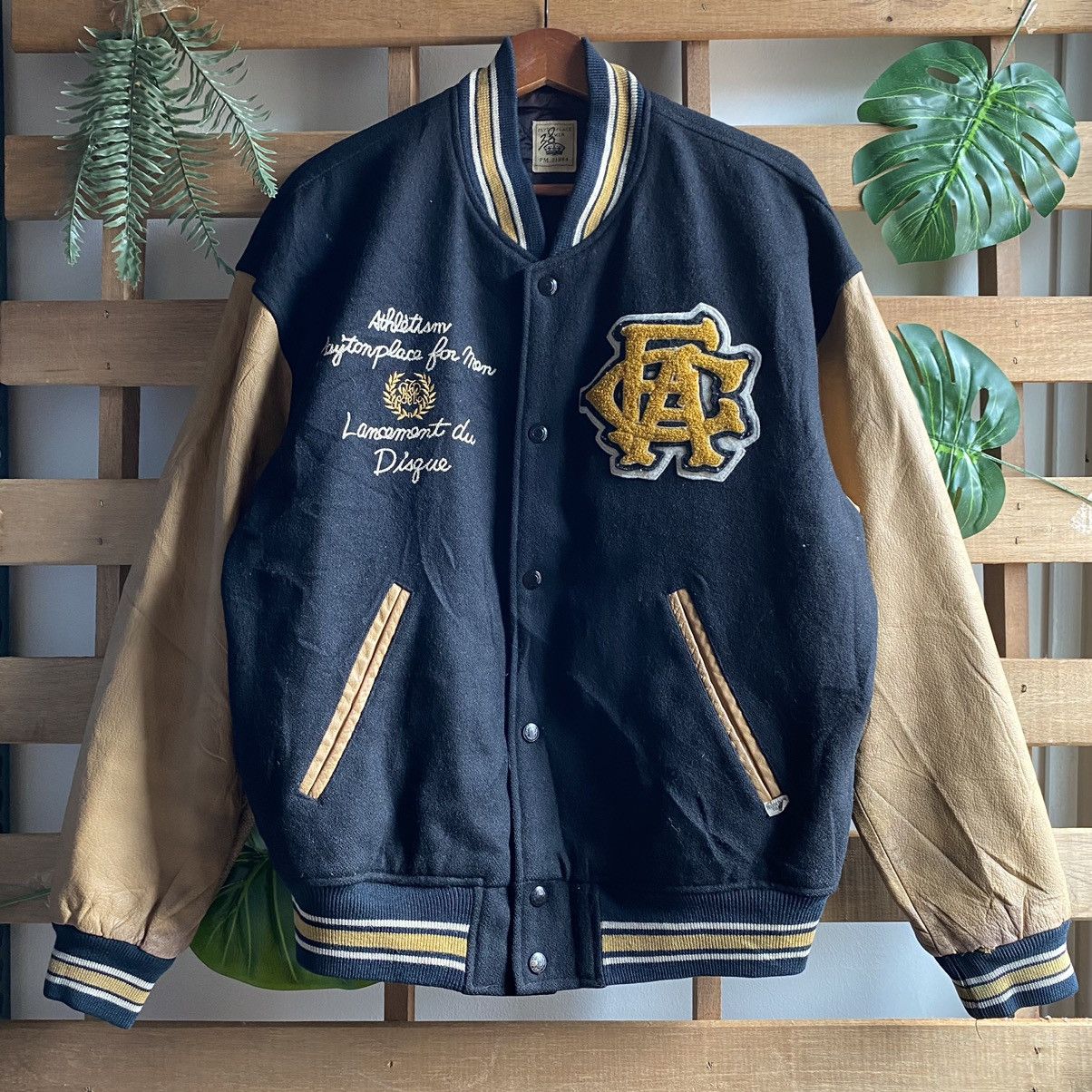 Japanese Brand × PPFM × Varsity Jacket PPFM Varsity Wool Leather Jacket ...