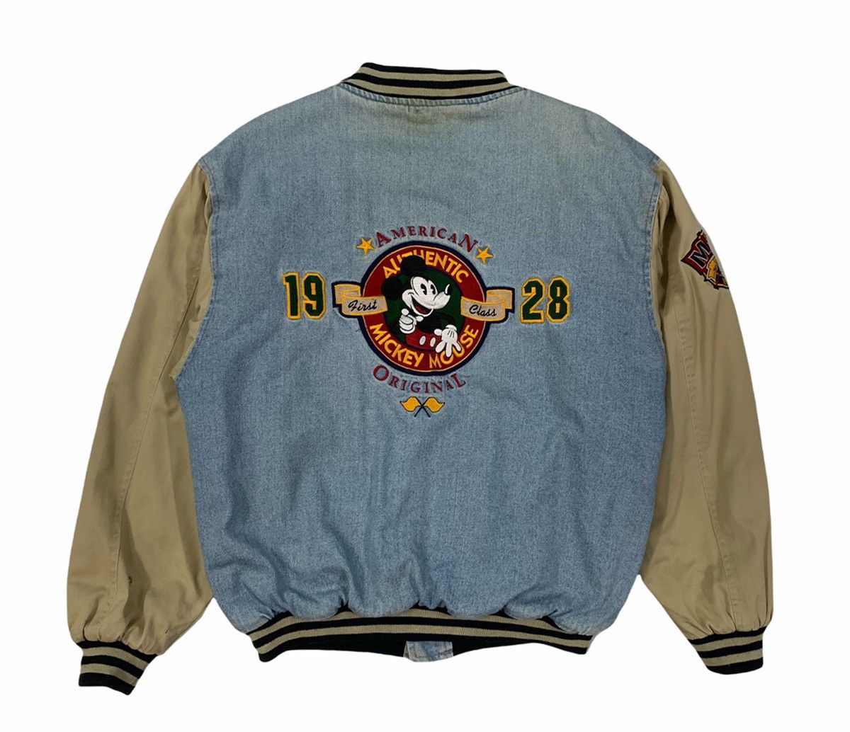 Mickey Mouse The Rarest‼️ Vintage MICKEY MOUSE Disney Varsity Denim ...