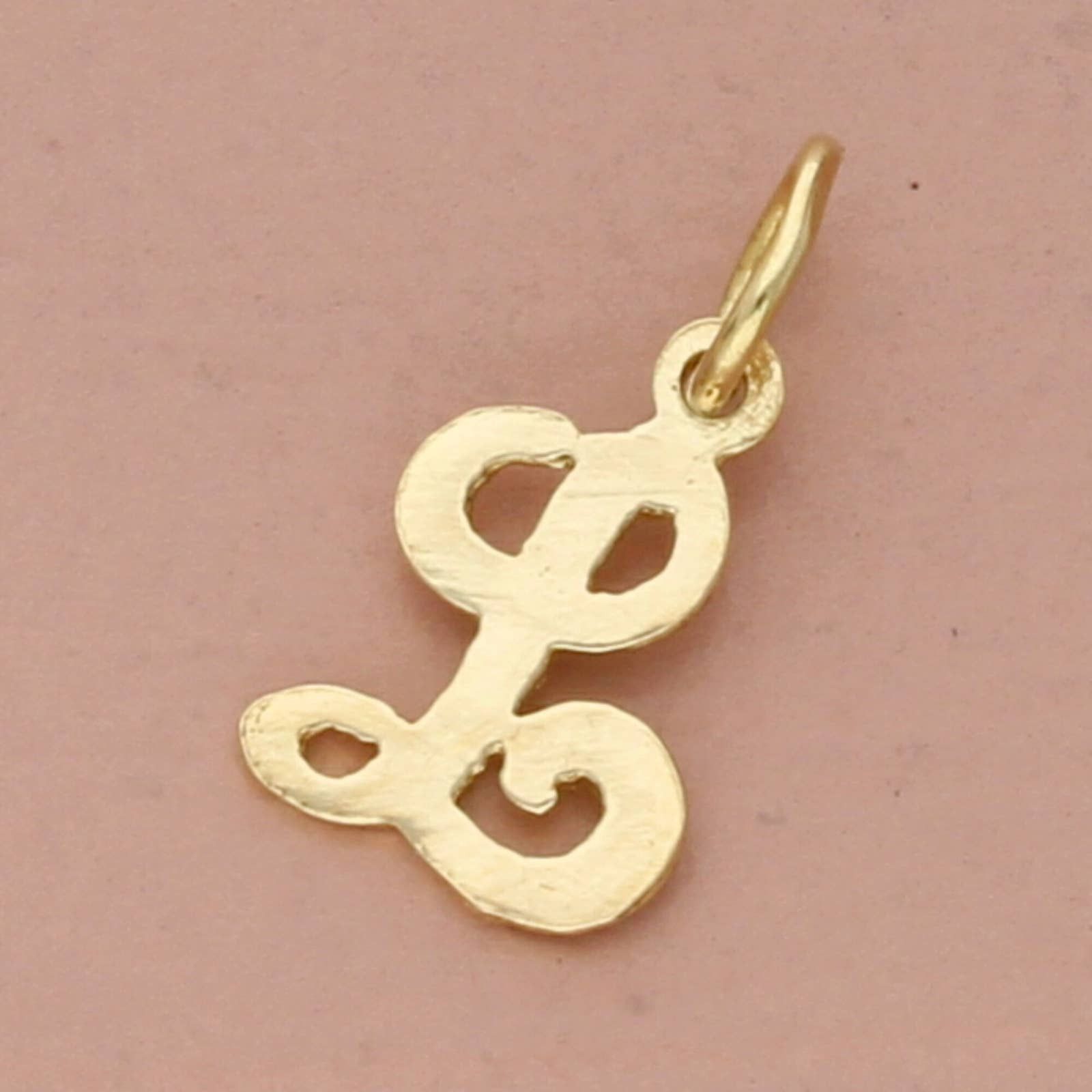 100% 14k Gold × Vintage vintage 14k yellow gold letter l script initial ...