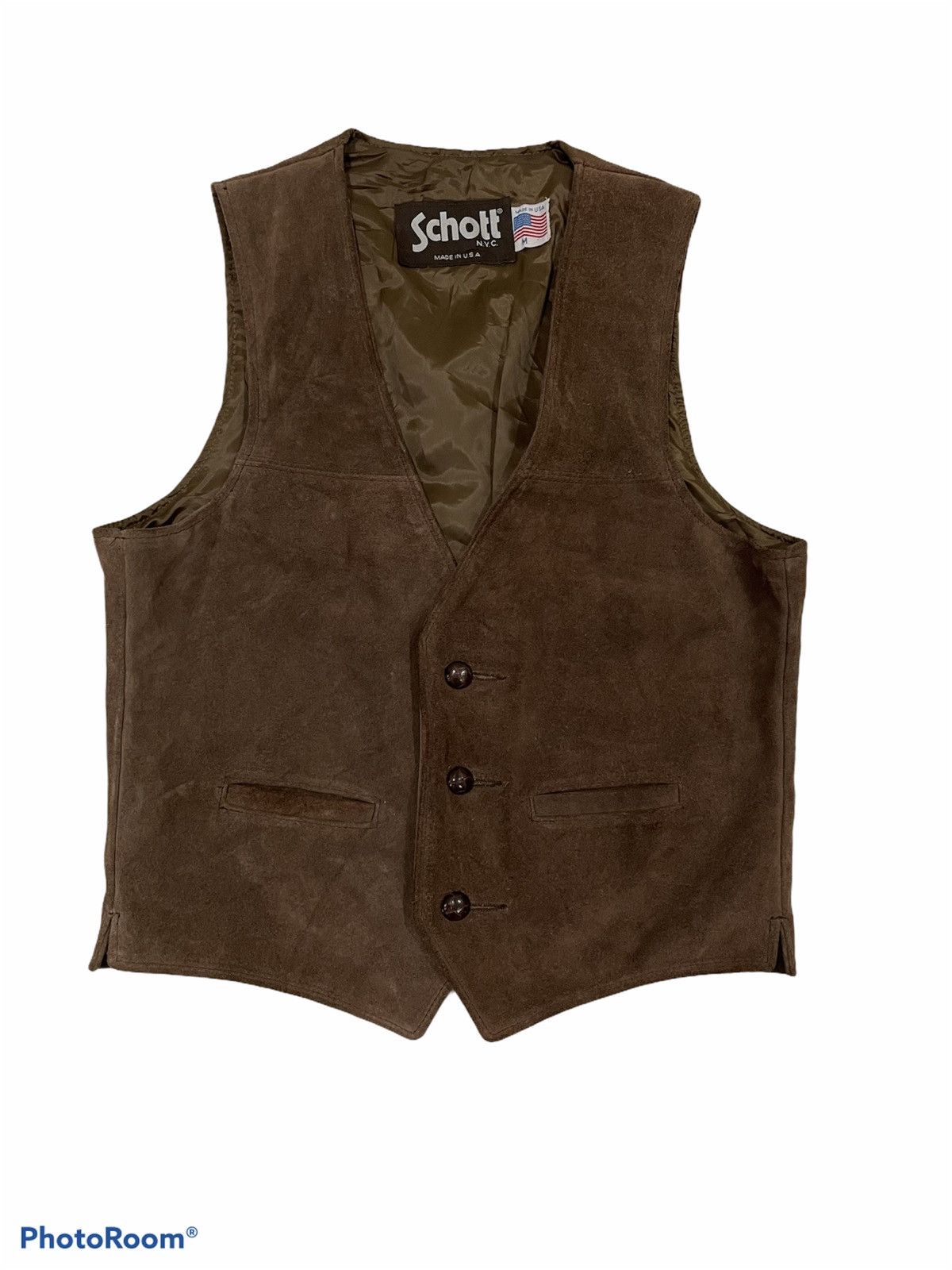 Vintage Schott vest fur leather jacket America vintage caferacer | Grailed