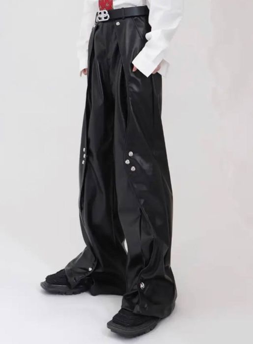 Archival Clothing leather carti opium style pants | Grailed