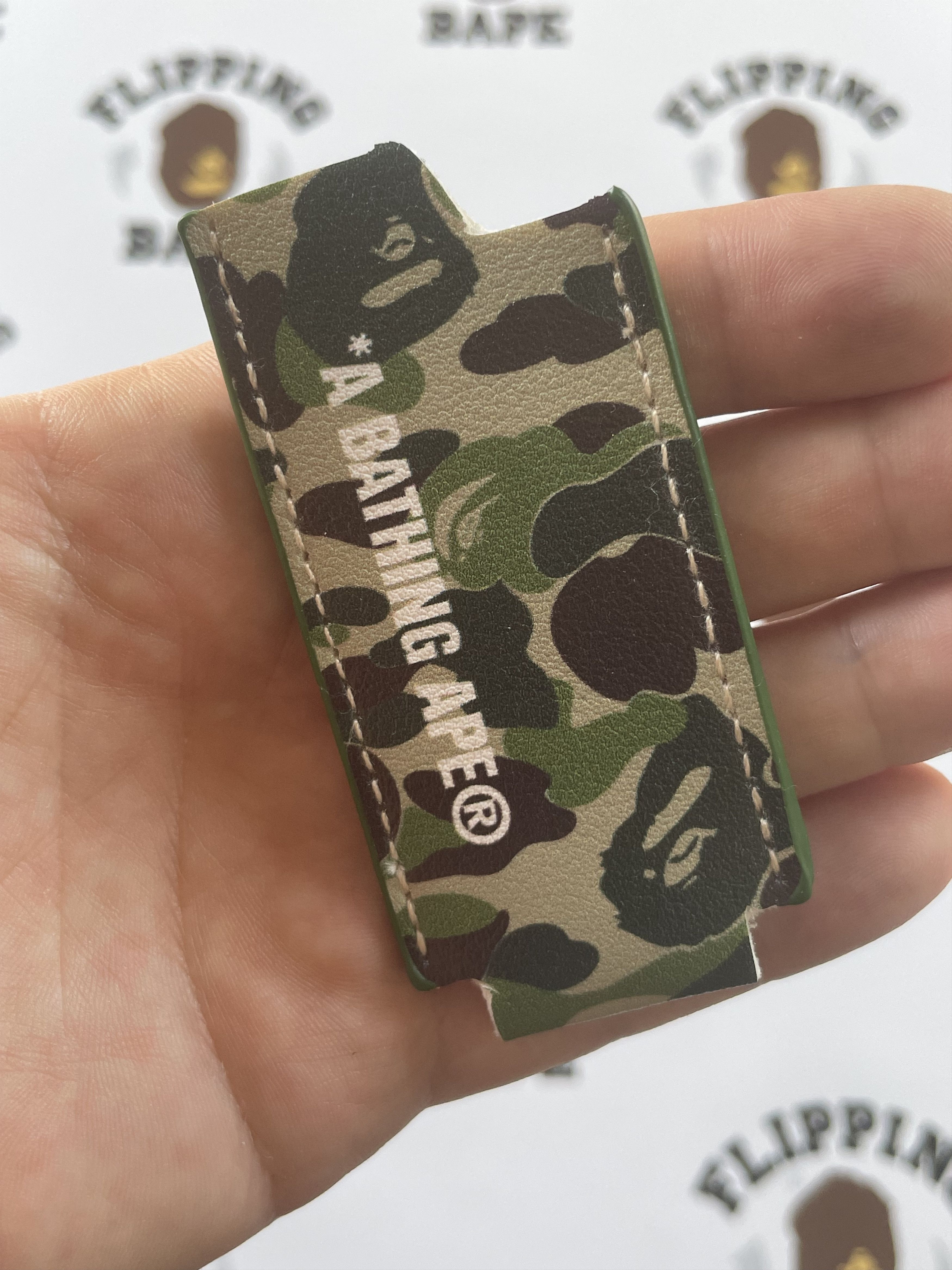 Bape BAPE ABC CAMO LEATHER LIGHTER CASE (JAPAN EXCLUSIVE) | Grailed