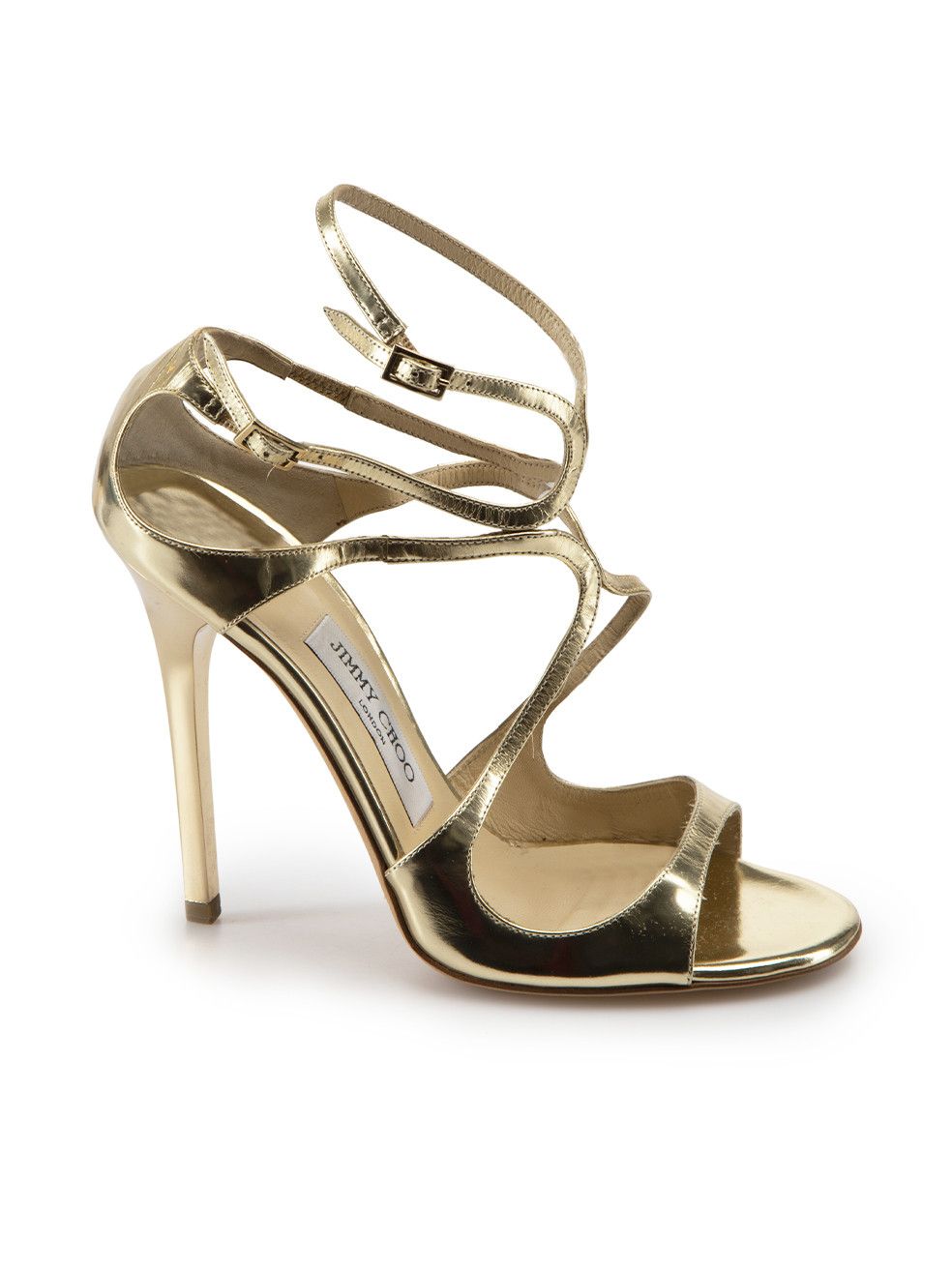 Jimmy Choo Gold Leather Ivette Strappy Sandals | Grailed