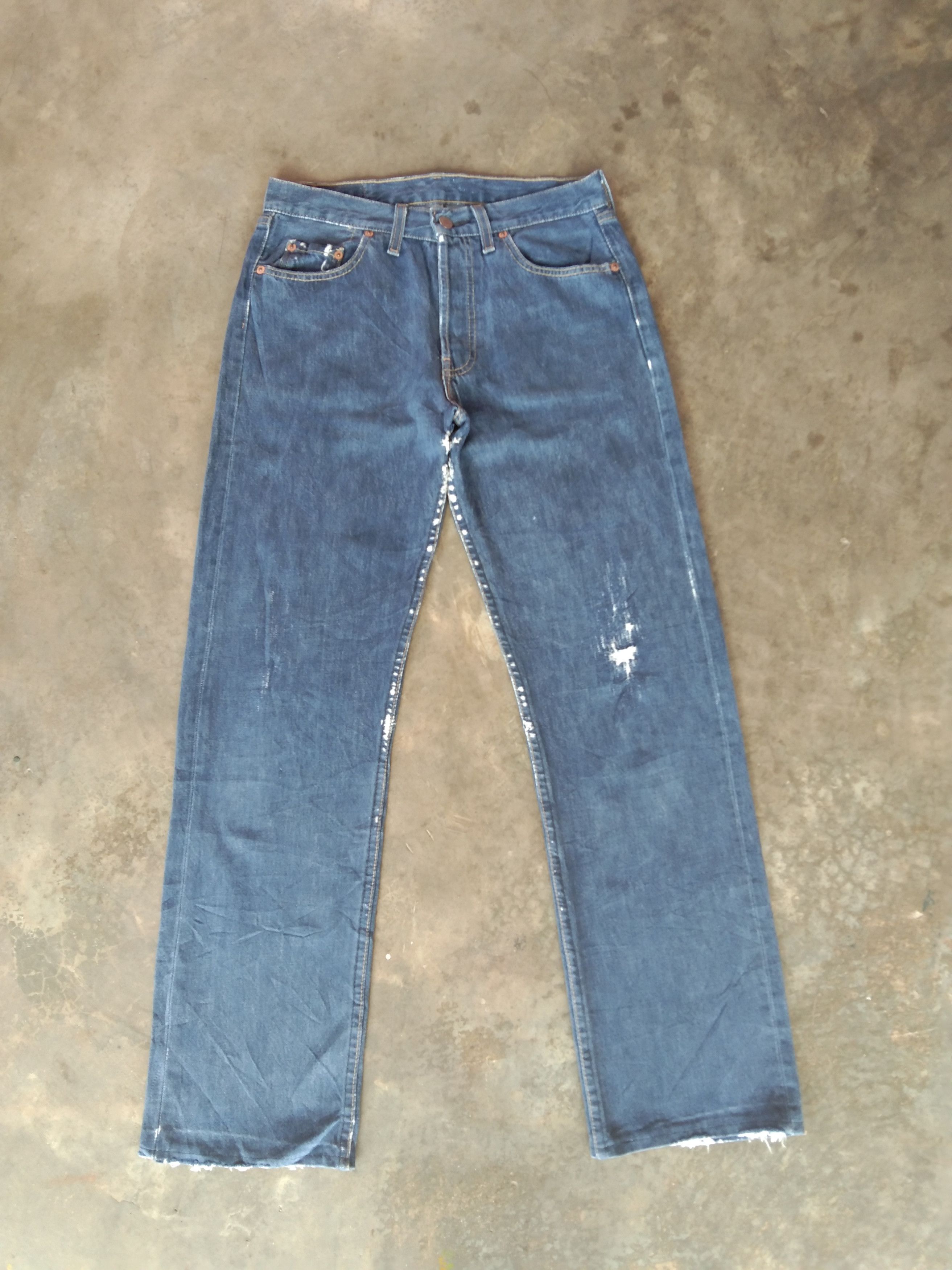 Levi's × Streetwear × Vintage 90s Vintage Levis 501 Straight Leg Distressed Jeans 30x30 | Grailed