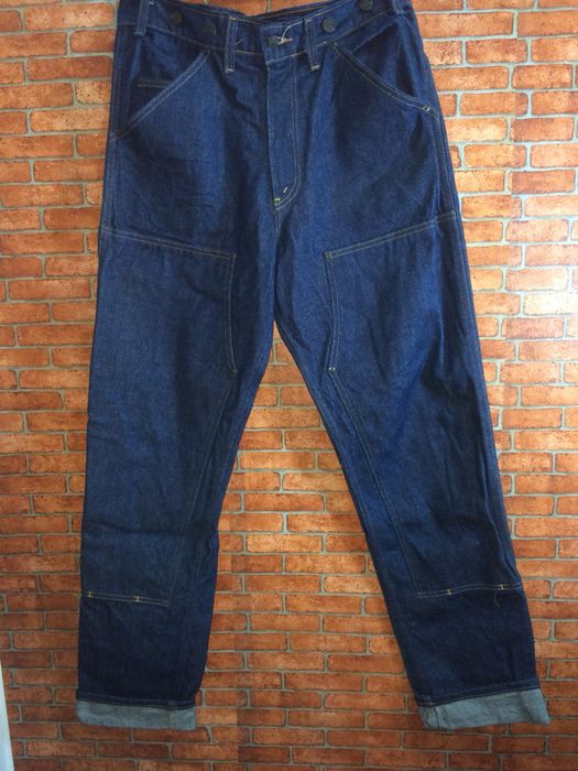 Vintage WILD ASS US MADE DOUBLE FRONT BLUE DENIM LOGGER PANTS | Grailed