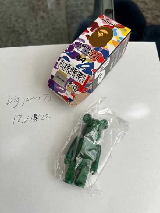 Bape Three 100% Bape Bearbricks (Green,Purple,&Yellow/Gray) | Grailed