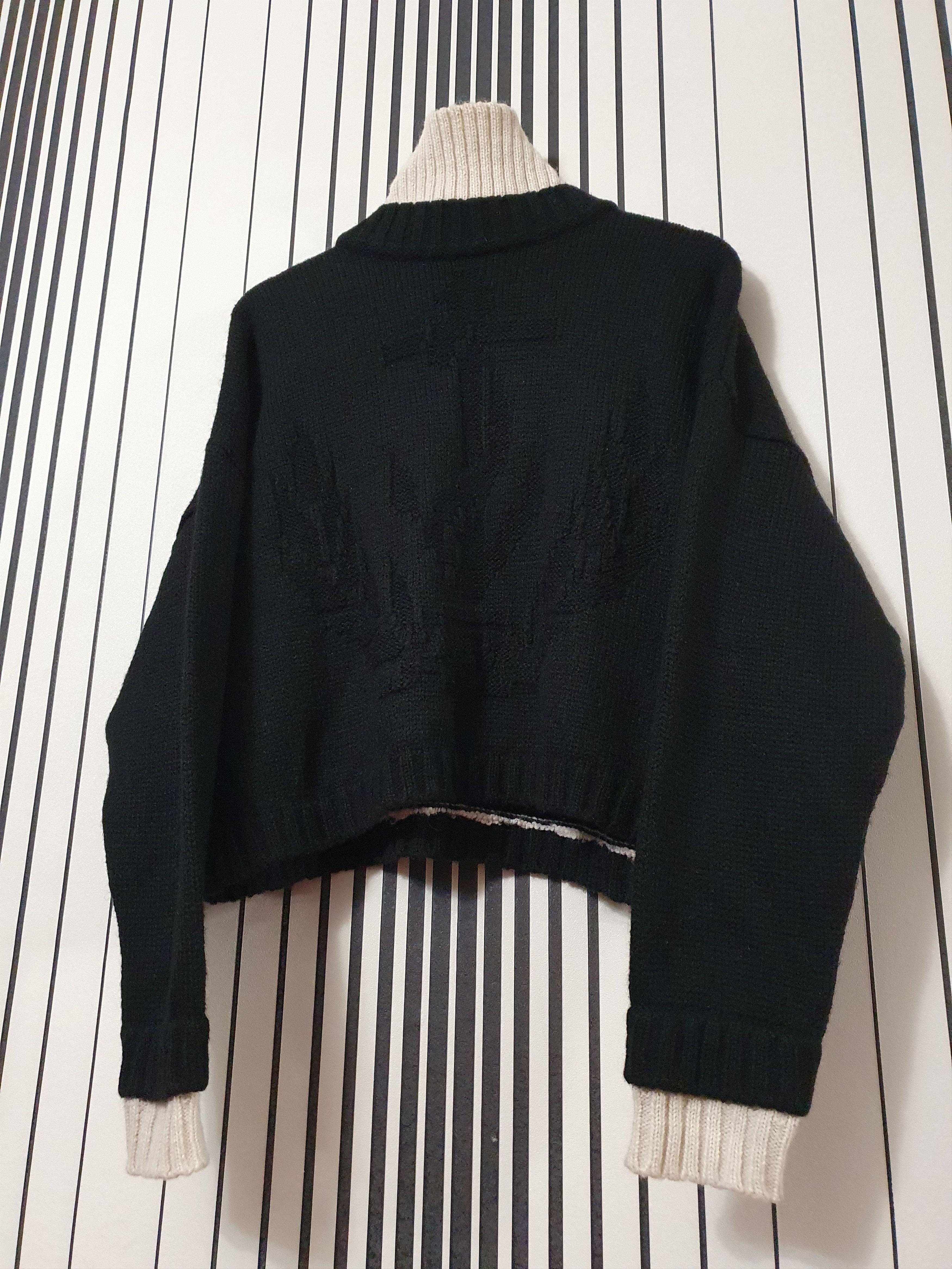 Versace × Versace Jeans Couture × Vintage 80's Versace Y2k Mohair Double-Layer Turtleneck ...