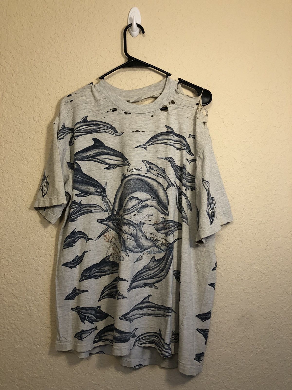 Vintage Thrashed Distressed Mexico Dolphin Faded Tee | Grailed