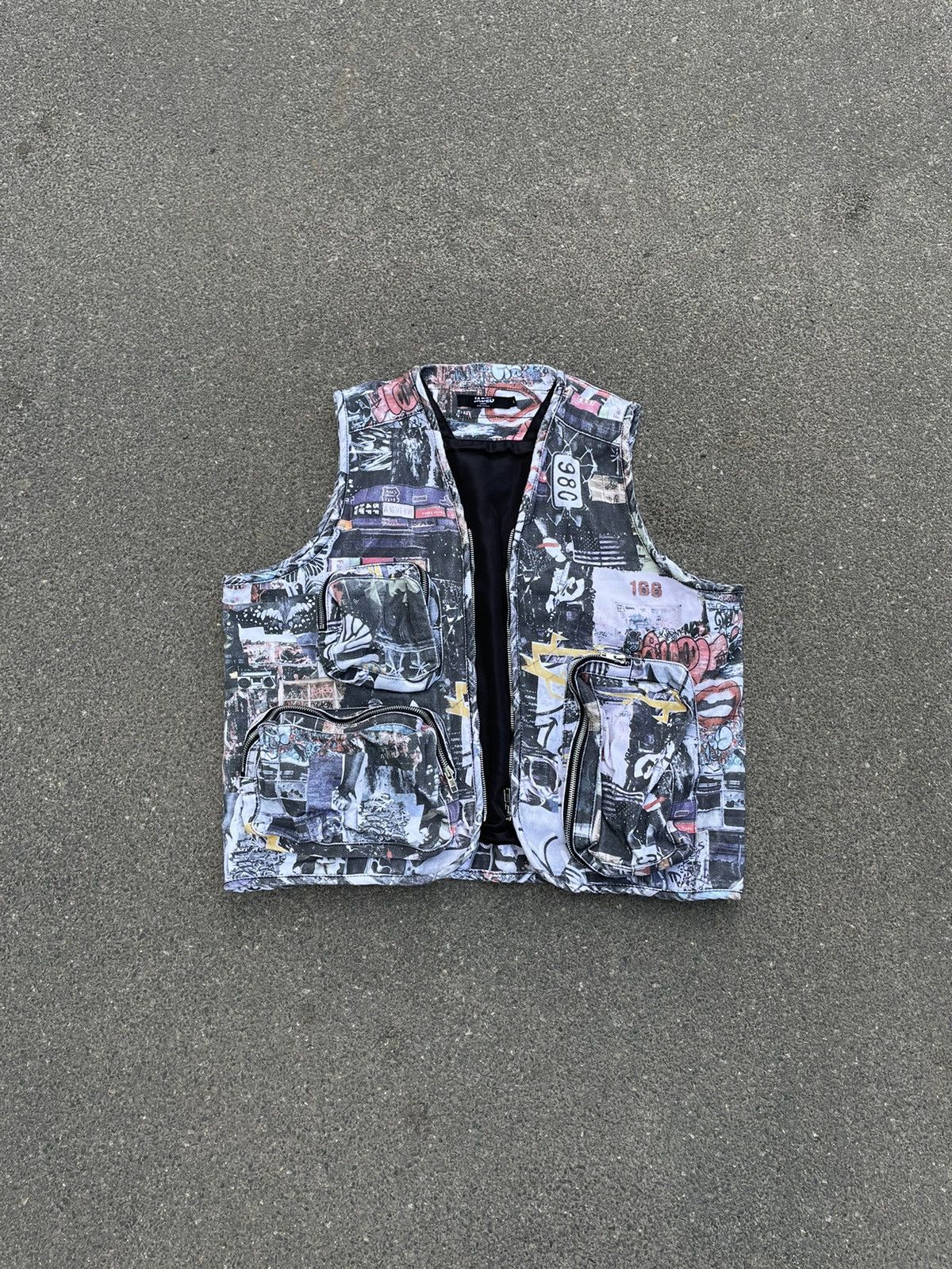 Avant Garde Crazy Jaded London Denim Punk Graffiti Y2K Style Vest | Grailed