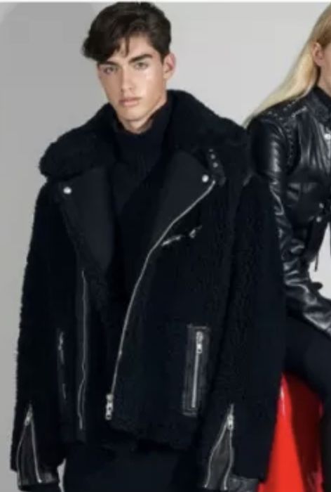 Diesel Black Gold Diesel Black Gold LUVIT shearling biker leather ...