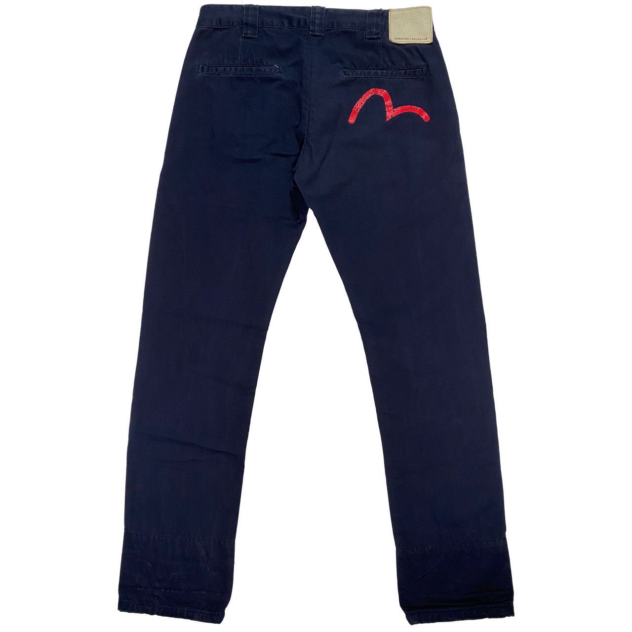 Evisu Evisu Genes back pocket print chino pants navy 30x30 | Grailed