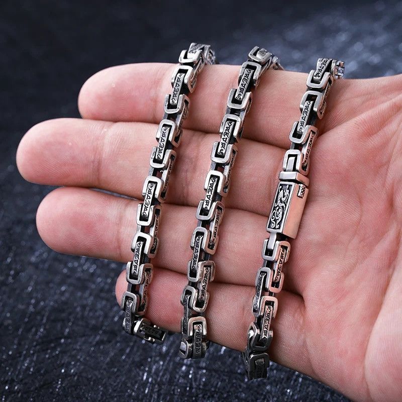 Cuban Link Chain Dragon Pattern Square Chain Necklace | Grailed