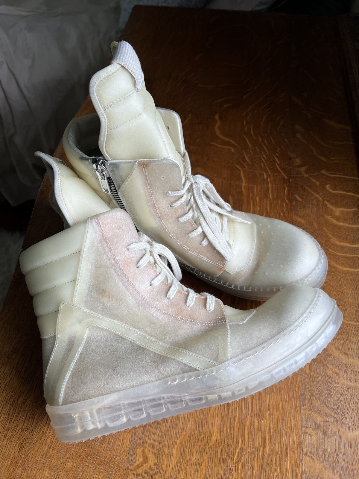 Rick Owens Rick Owens Transparent Leather Geobasket (45) | Grailed