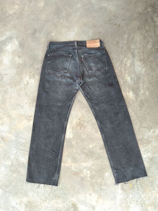 Vintage 90s Vintage Levi's 501 Black Made In USA Distressed Jeans | Grailed