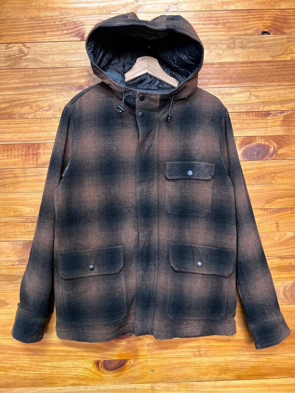 Japanese Brand × Vintage TOPVALU WOOL PLAID HOODIE JACKET | Grailed