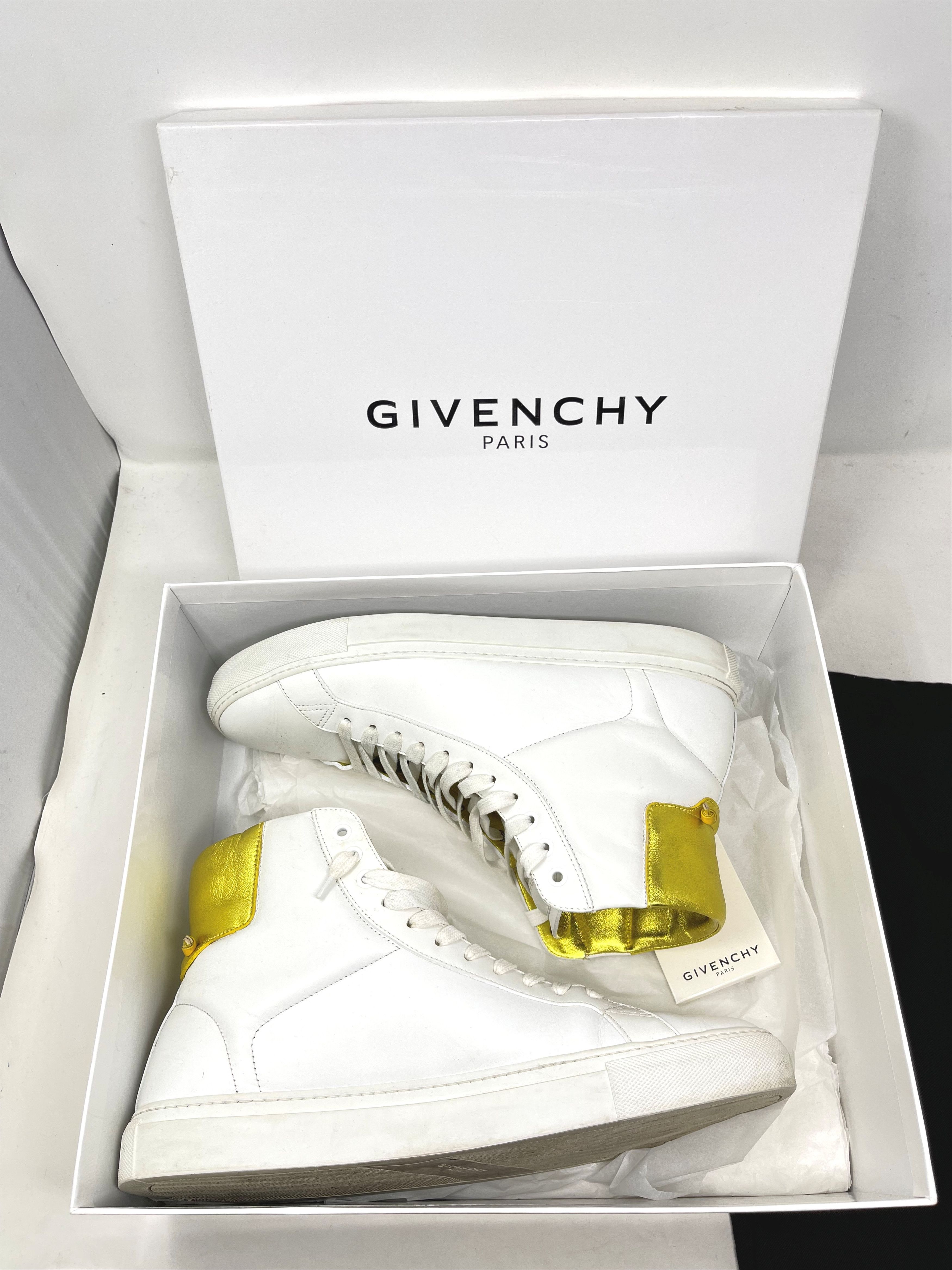 Givenchy High top White leather yellow gold sneakers Urban Knot | Grailed