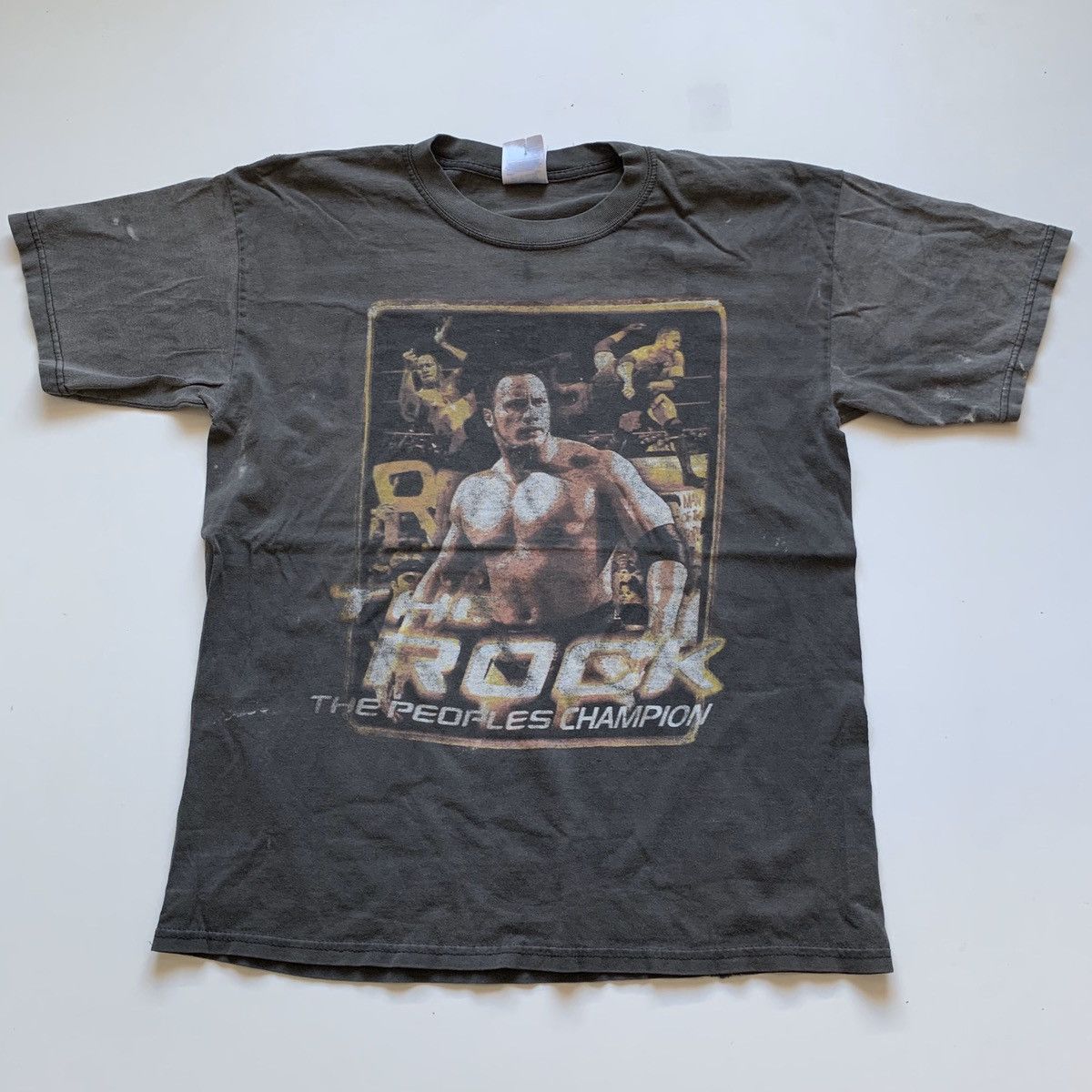 Vintage × Wwe × Wwf Vintage 90s The Rock WWF Wrestling Graphic T Shirt ...