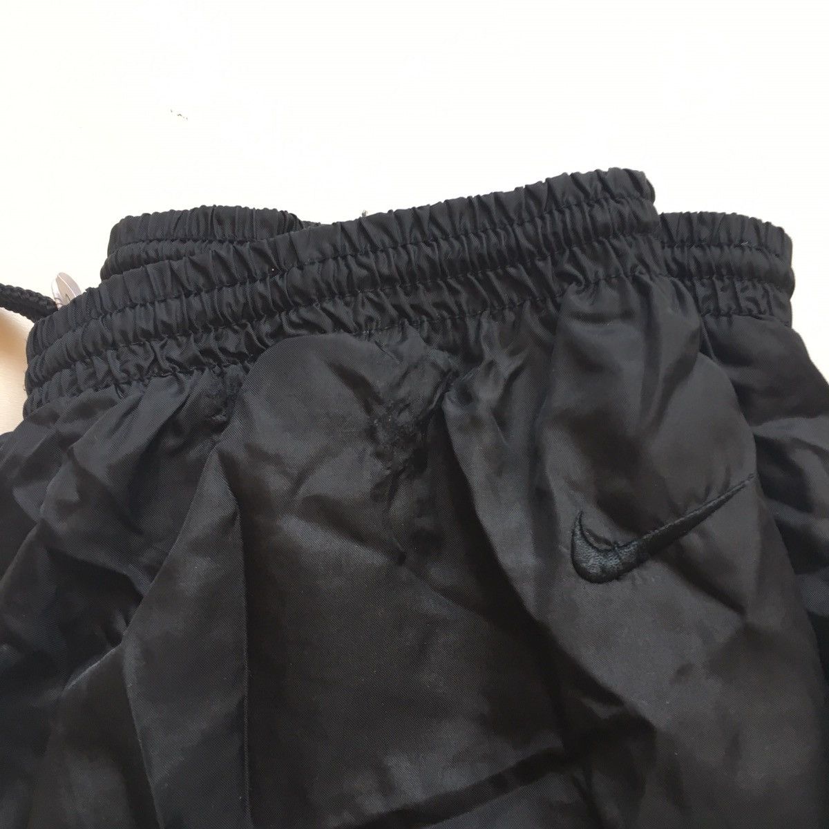 Nike × Vintage Vintage 90s nike embroidered swoosh track pants black ...