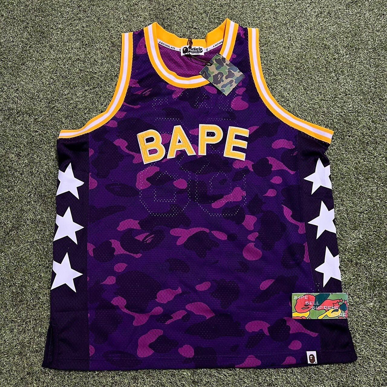 Bape BAPE basketball jersey purple camo | Grailed