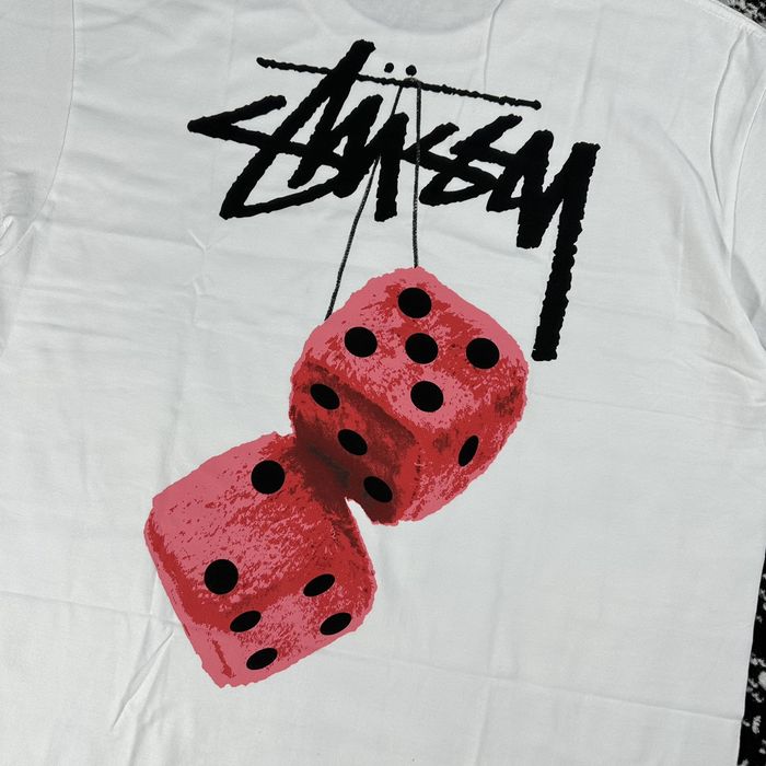 Stussy STUSSY FUZZY DICE TEE WHITE LARGE | Grailed
