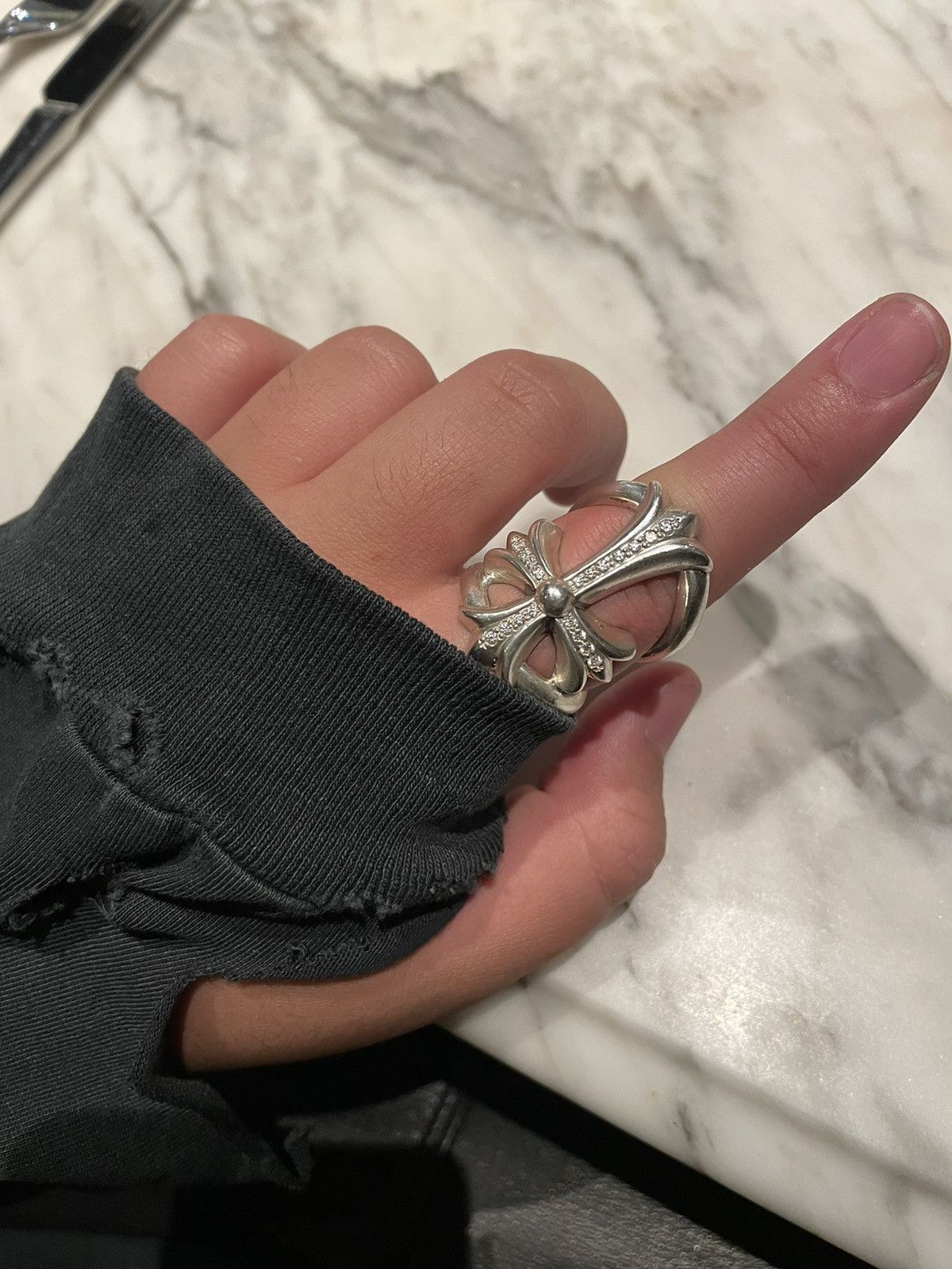 Chrome Hearts Chrome Hearts Diamond Infinity Cross Ring | Grailed
