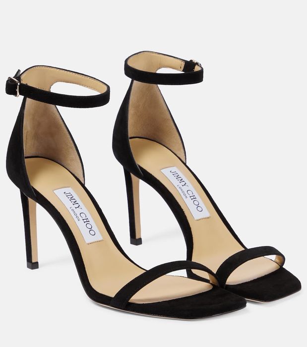 Jimmy Choo Alva 85 Black Suede Sandals | Grailed