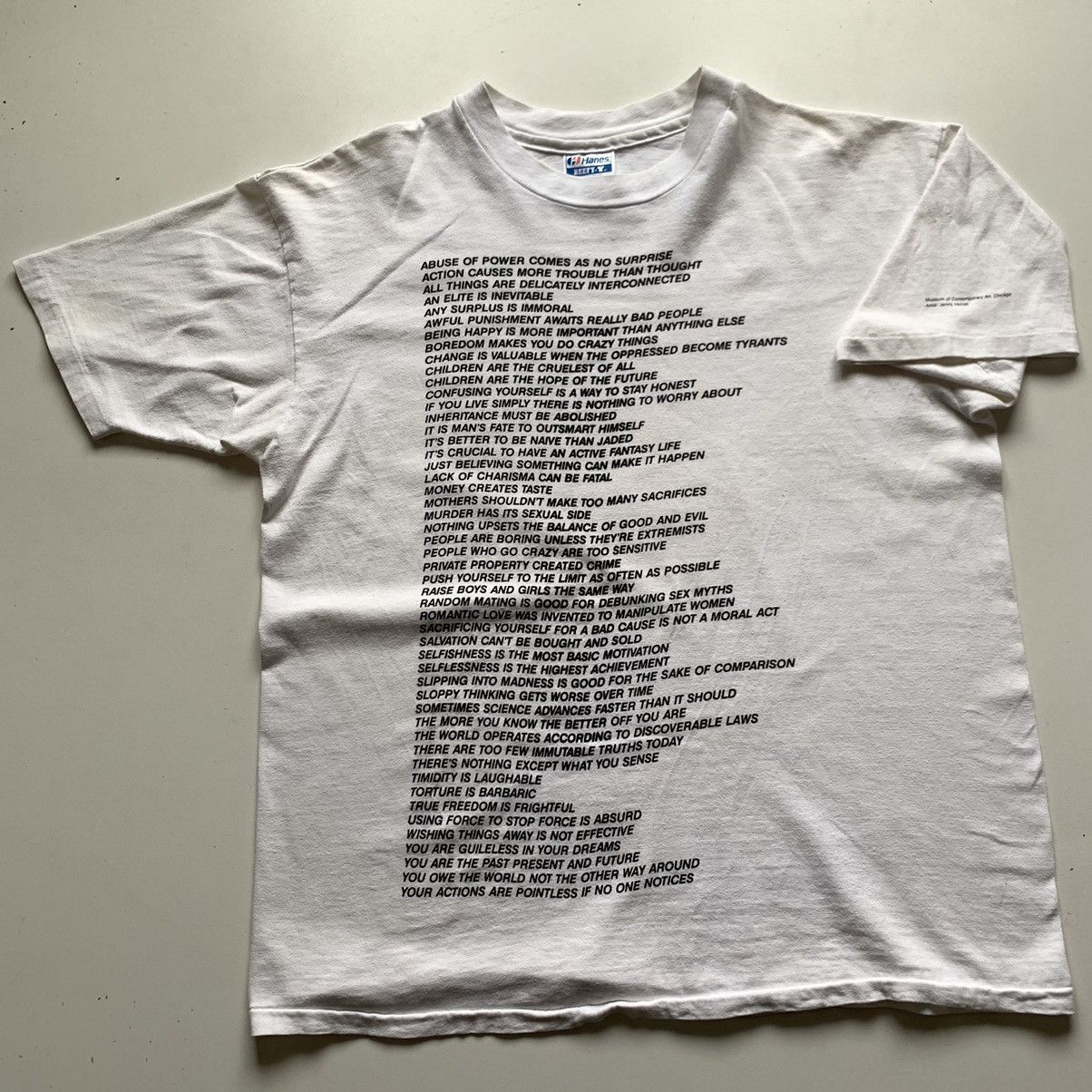 Vintage Vintage 1990s Jenny Holzer Truisms Art Graphic T Shirt Large ...
